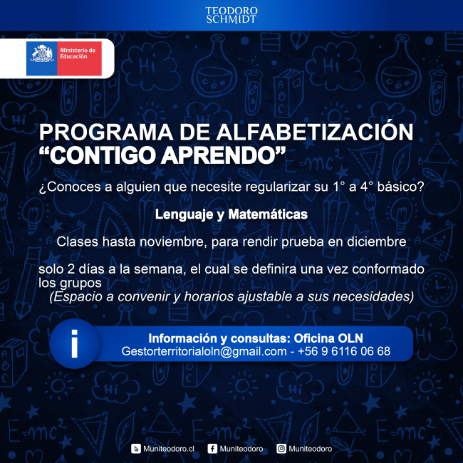 🌟 PROGRAMA DE ALFABETIZACIÓN “CONTIGO APRENDO” 📚 - 𝗠𝗨𝗡𝗜𝗧𝗘𝗢𝗗𝗢𝗥𝗢