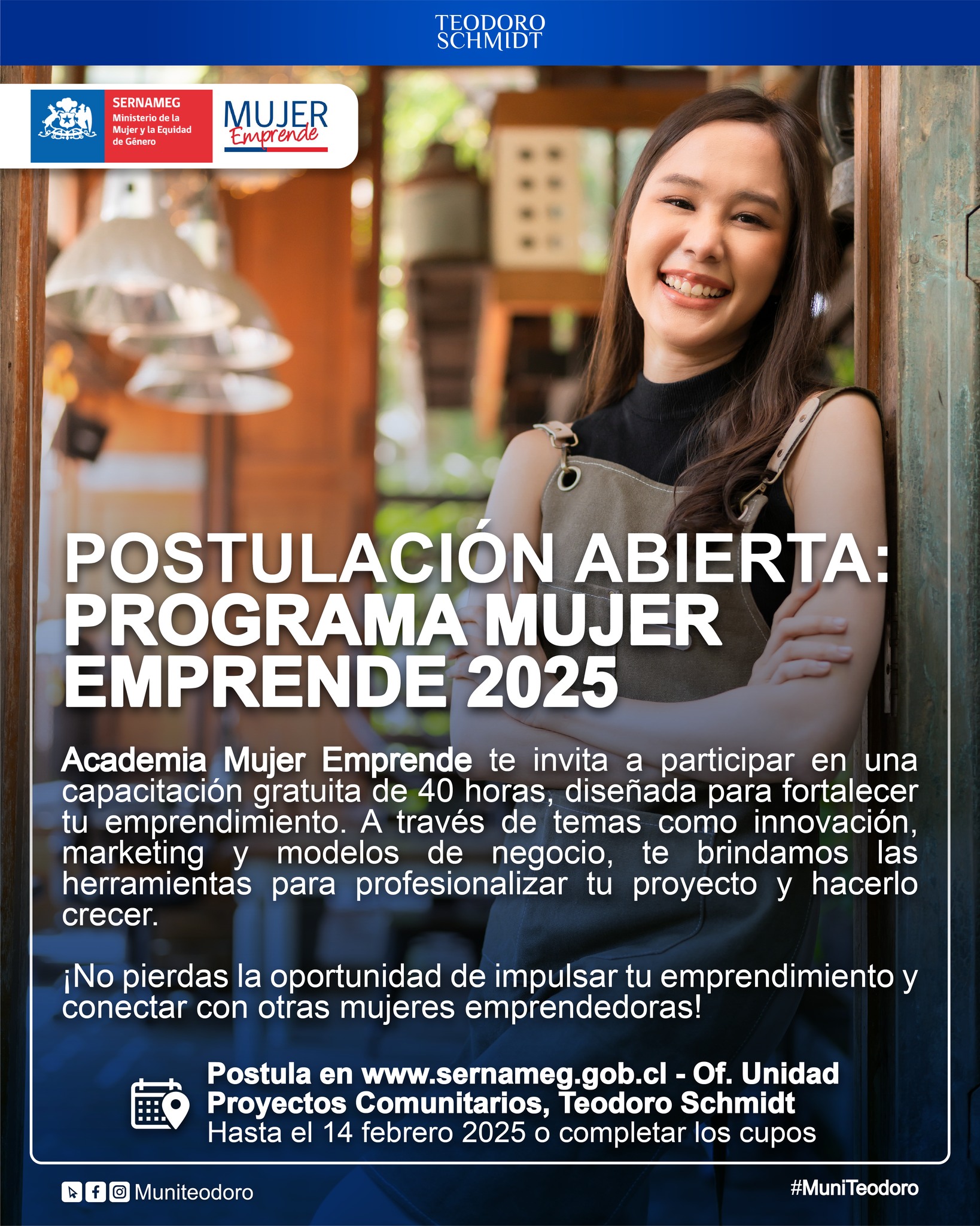 📢 POSTULACIÓN ABIERTA: PROGRAMA MUJER EMPRENDE 2025 - 𝗠𝗨𝗡𝗜𝗧𝗘𝗢𝗗𝗢𝗥𝗢